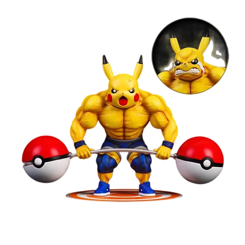 Pokemon-Muscle-Fitness-Anime-Pikachu-Action-Figure-Weightlifting-Strong ...