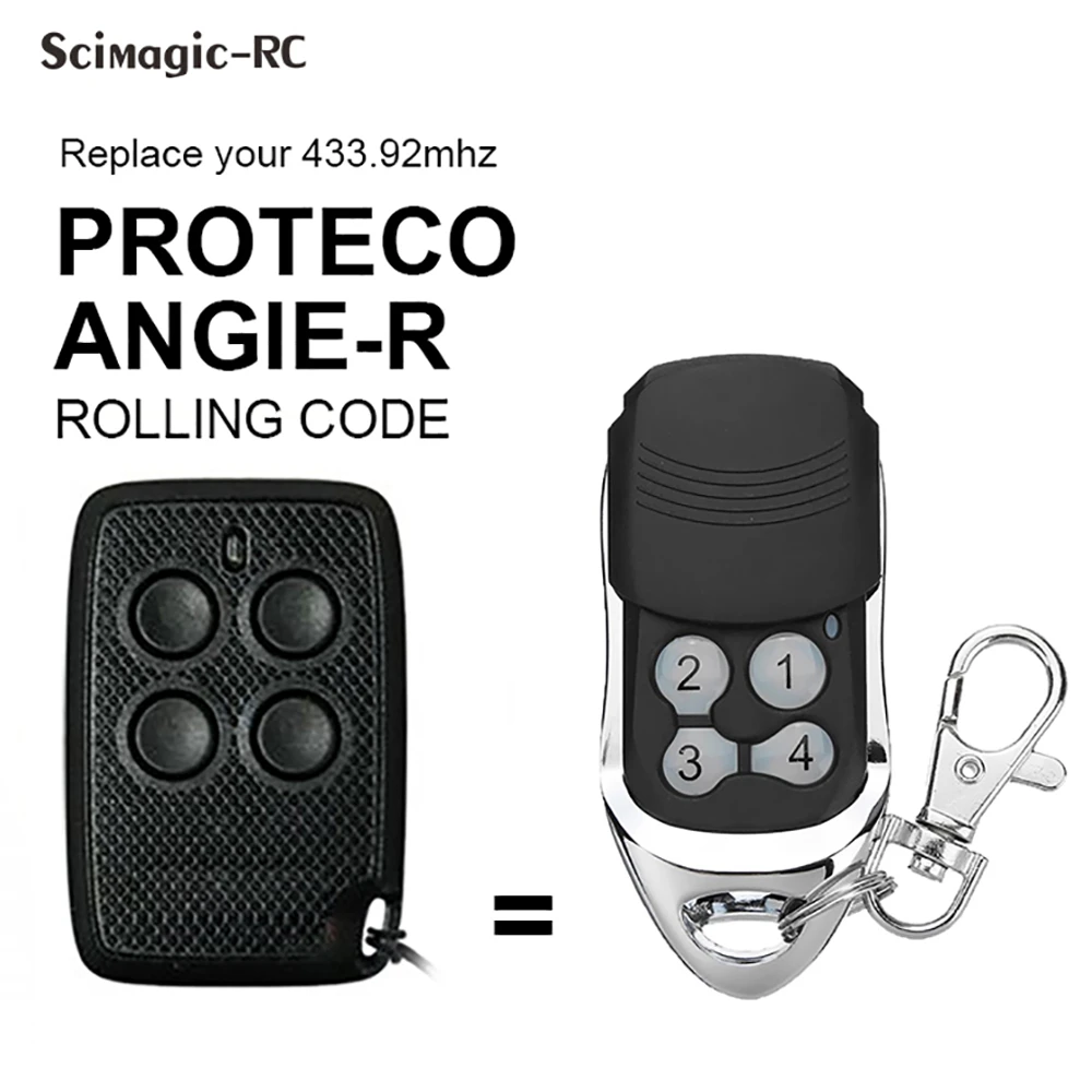 2 Models PROTECO ANGIE R / ANGIE Garage Door Remote Control 433.92mhz Replacement Rolling Code ...