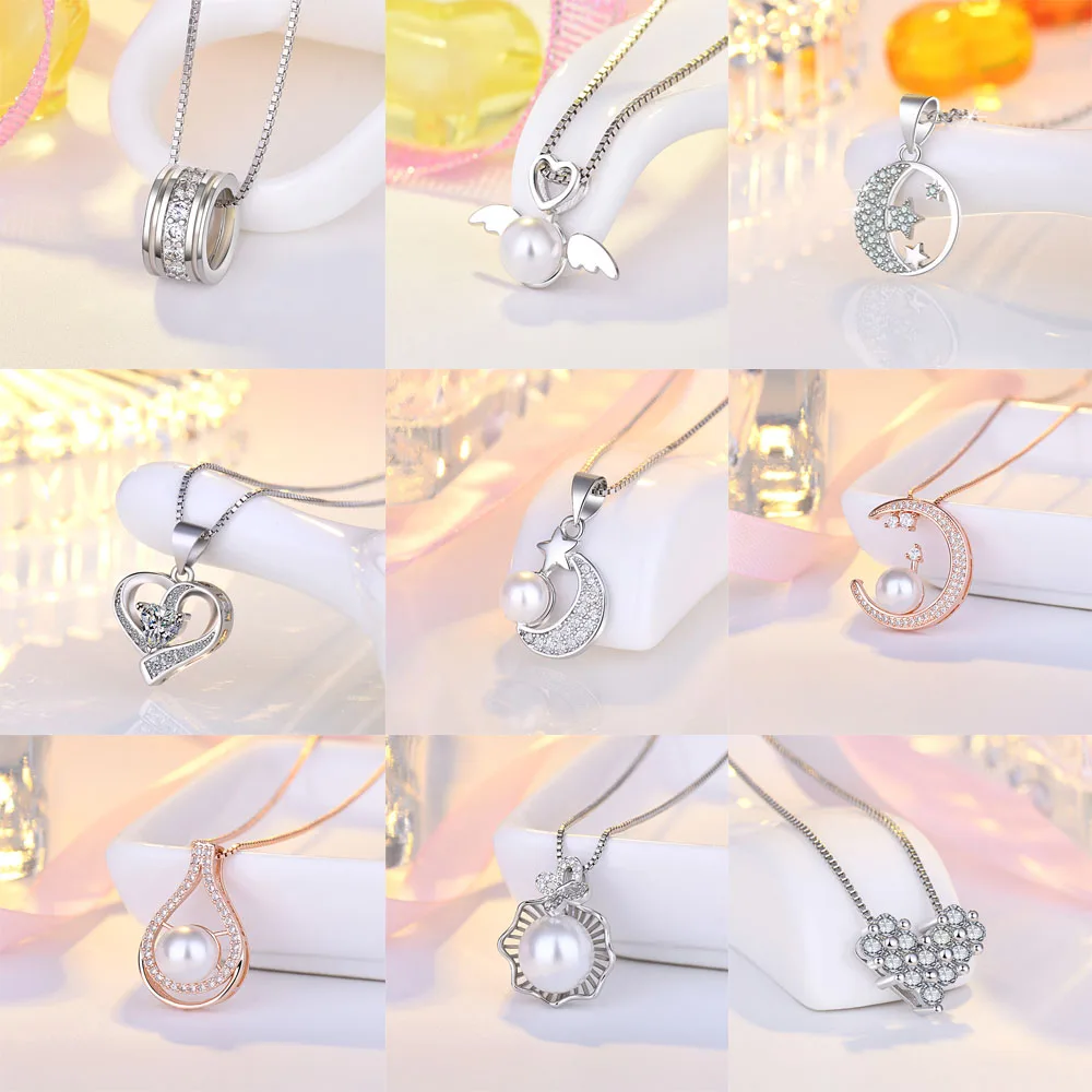925-Sterling-Silver-Necklace-Pendant-High-Quality-Zircon-For-Women ...