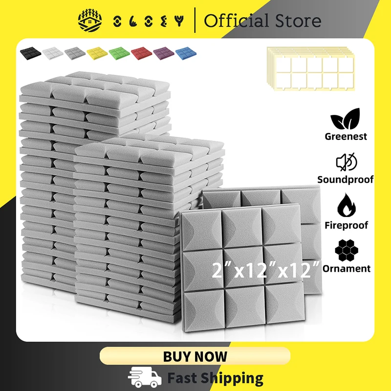Akustische-Panel-Wand-Decals-6-12-24-Schalldichte-Schaum-F-r-Musik ...