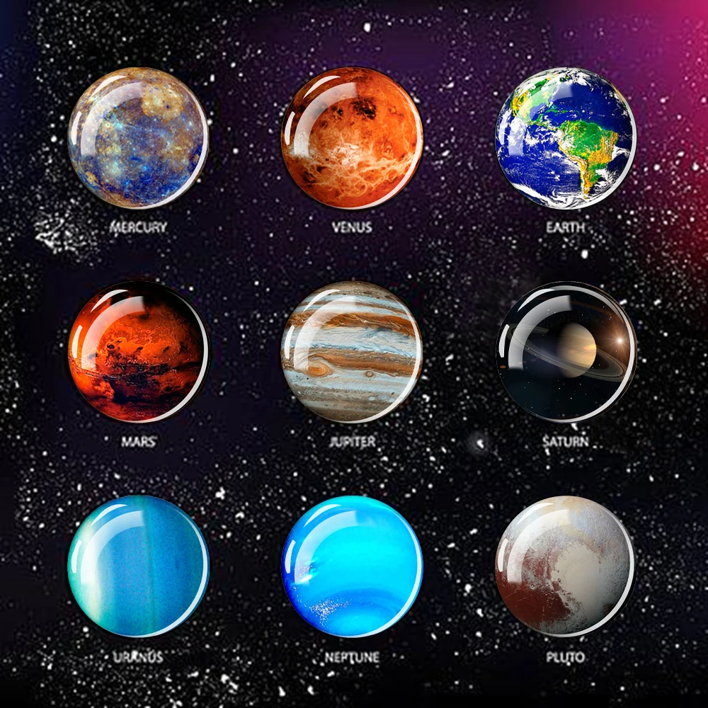Solar System Luminous Magnet Fridge Planet Universe Outer Space Refrigerator Magnets Stickers ...