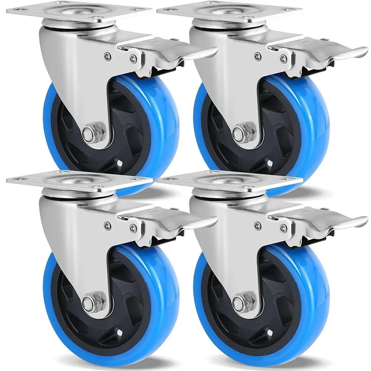 Castor-Wheels-with-Brake-125-150mm-Trolley-Wheels-Swivel-Casters-Wheel ...
