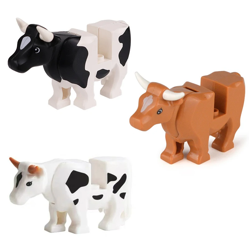 New-Edition-Of-Cows-Animals-MOC-Parts-Building-Blocks-Farm-Ranch-Scene ...