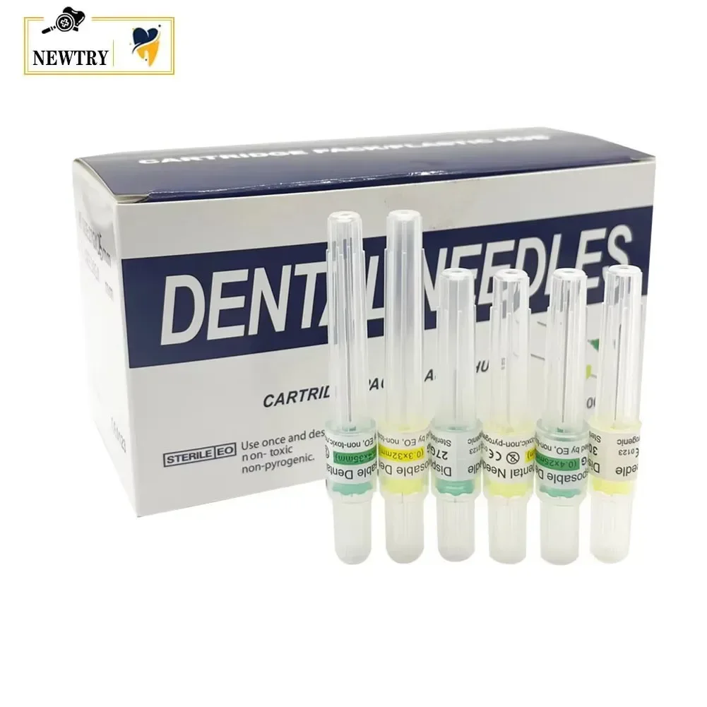100Pcs Disposable Dental Anaesthesia Needle Tips 27G 30G Steriled Oral ...
