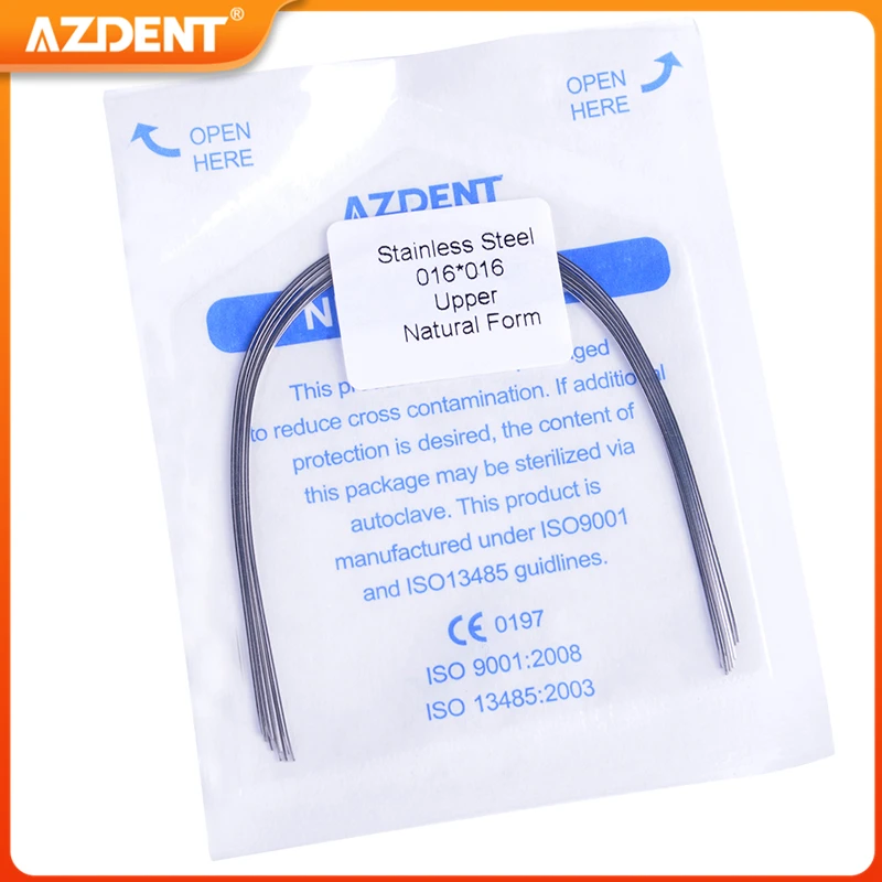 AZDENT-cables de arco de acero inoxidable para ortodoncia Dental, alambres de arco Rectangular ...