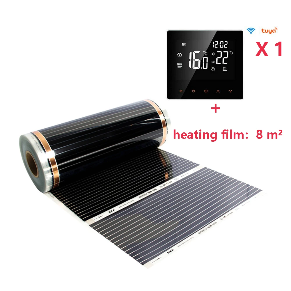 8m2/lot Infrared Heating Film 50cm*20m With Smart Wifi thermostat 400w ...
