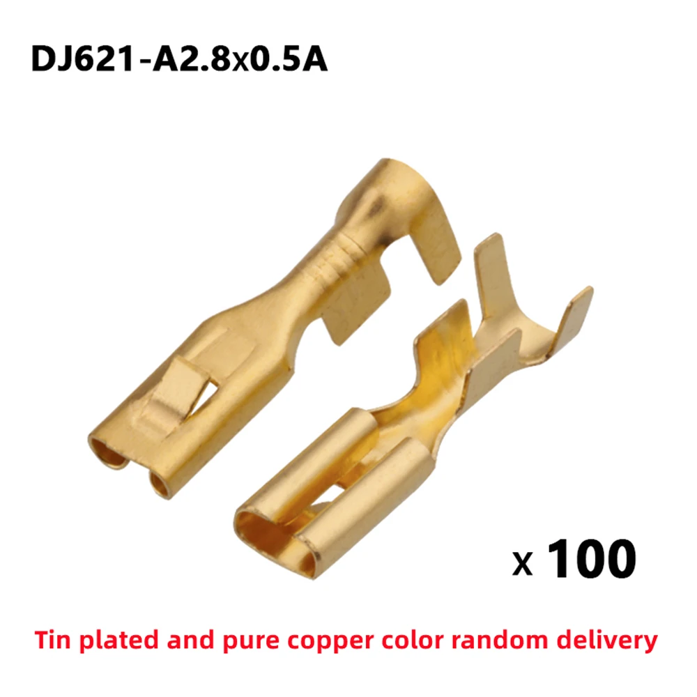Terminal de cobre de bloque de conector automotriz, DJ621-A2.8x0.5A de enchufe, Serie 100, 2,8 ...