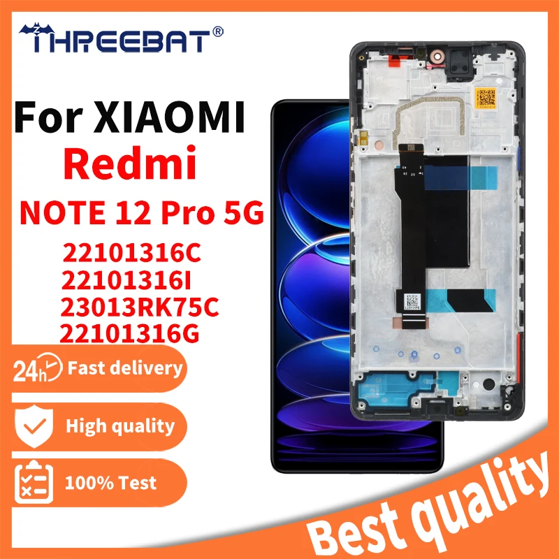 6,67 "AMOLED para Xiaomi Redmi Note 12 Pro 5G LCD NOTA12 Pro 22101316C ...