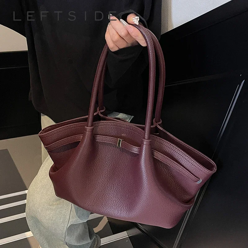 LEFTSIDE Big Short Handle PU Leather Tote Bags for Women 2024 Y2K ...