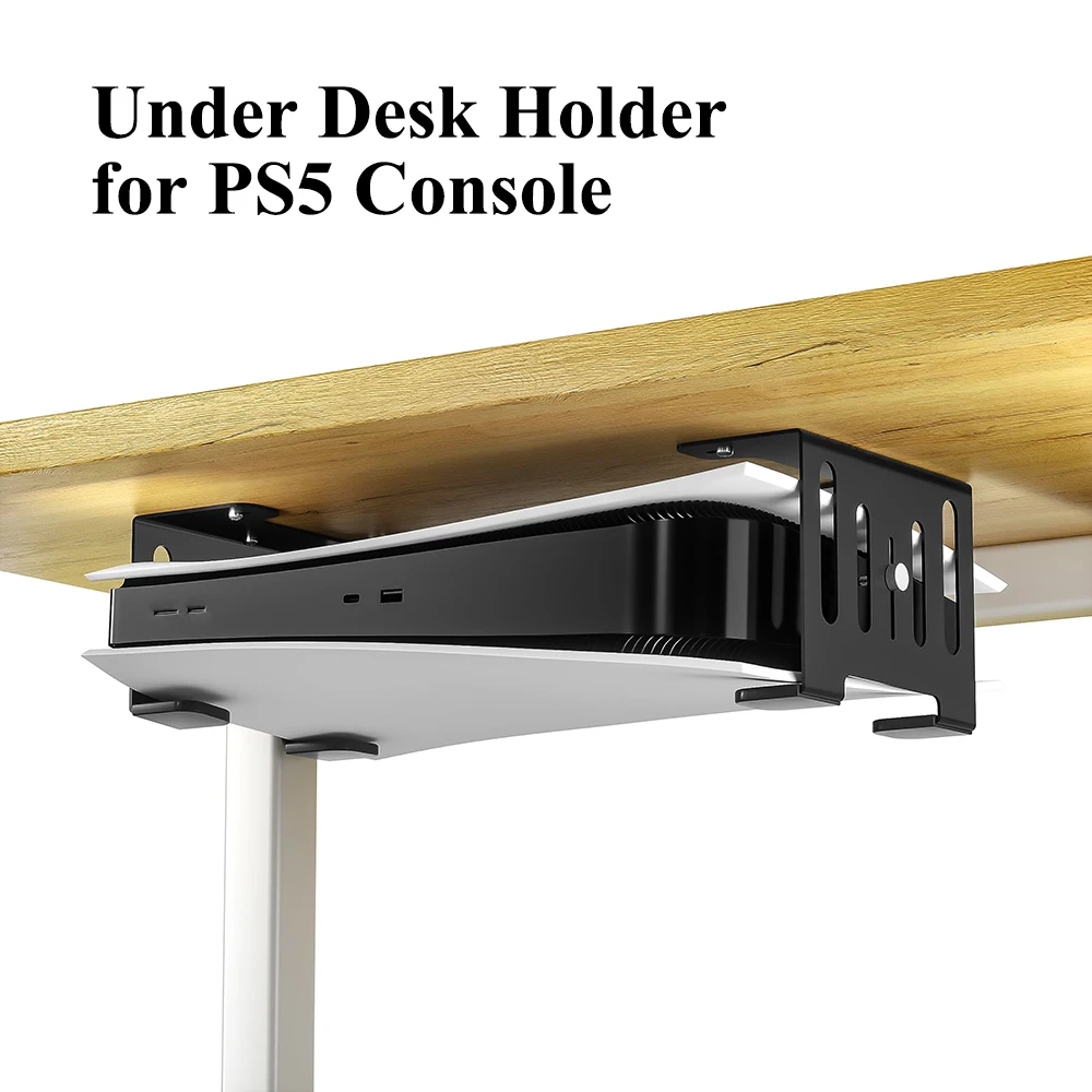PS5-Under-Desk-Holder-PS5-Slim-Console-Horizontal-Metal-Stand ...