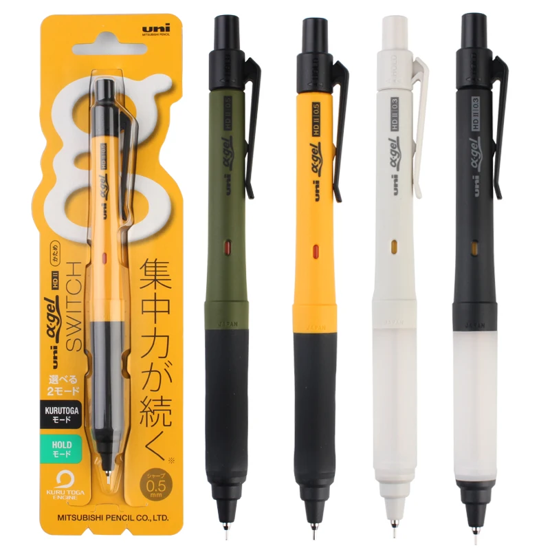 New-Uni-Alpha-Gel-Switch-Mechanical-Pencil-Hold-Kuru-Toga-Automatic-0-3 ...