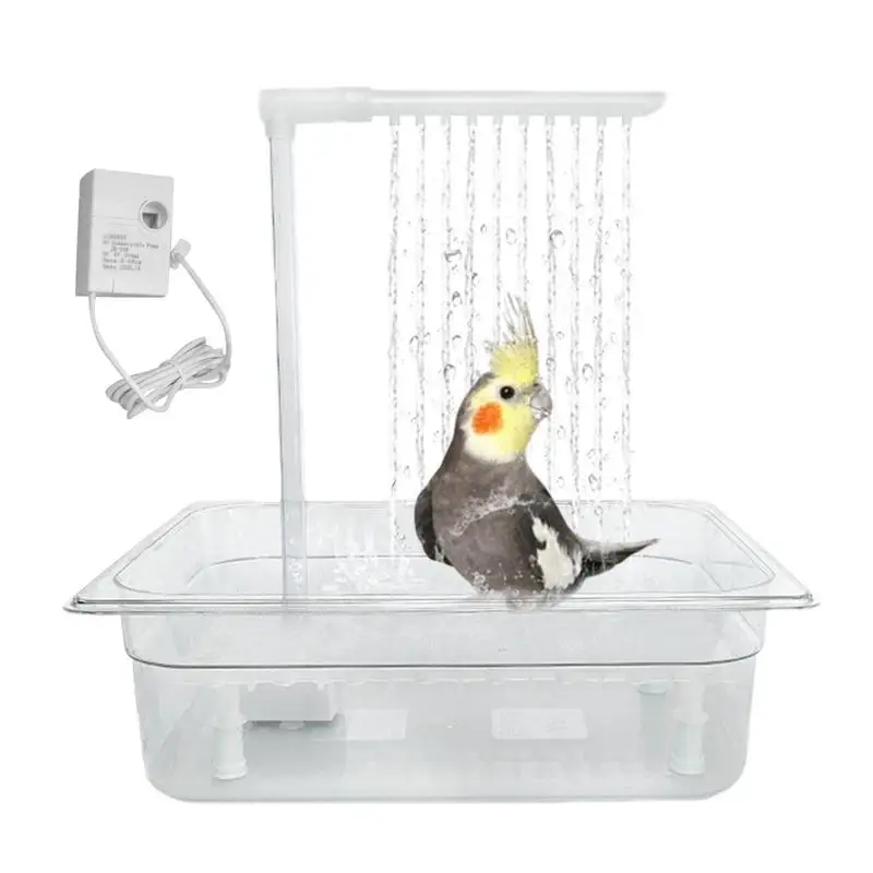 Bird-Shower-Box-Automatic-Parrot-Bath-Fountain-Multipurpose-Bird ...