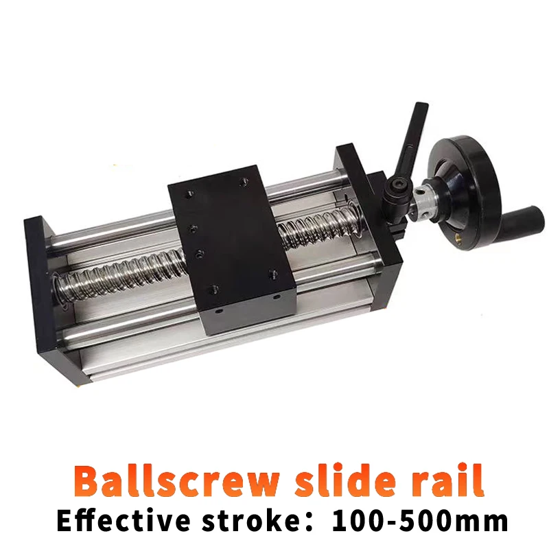 Linear-Guide-Manual-Sliding-Table-100-500MM-Stroke-Ballscrew-SFU1204-Handwheel-Double-Optical ...