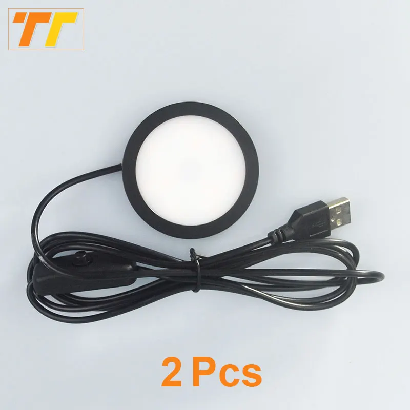 2 Pcs USB 5V LED Under Cabinet Light Model cabinet Display Case Shelf ...