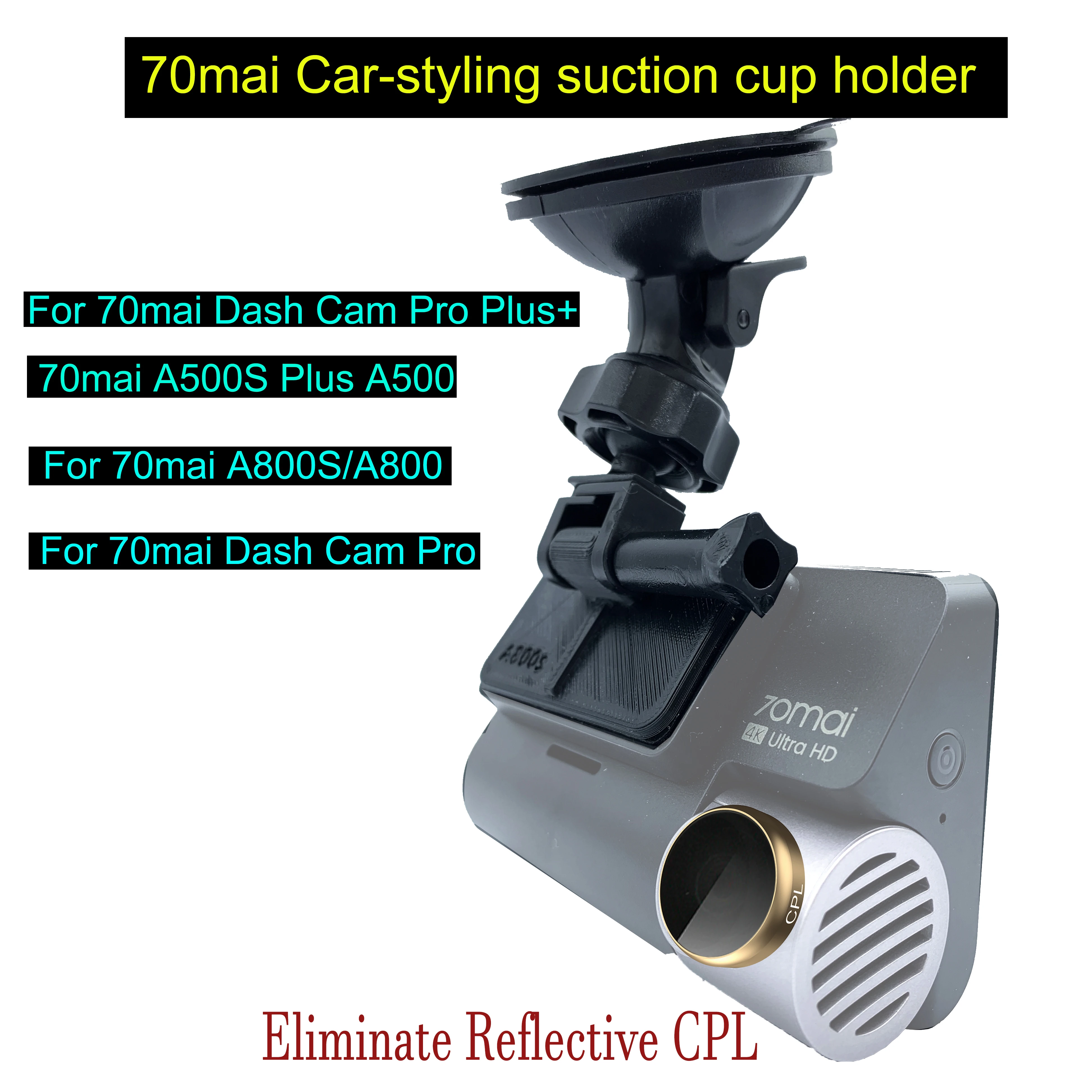Original New For 70mai Pro Plus a500s A500 Suction Cup Holder 70mai original-new-for-70mai-pro-plus-a500s-a500-suction-cup-holder-70mai