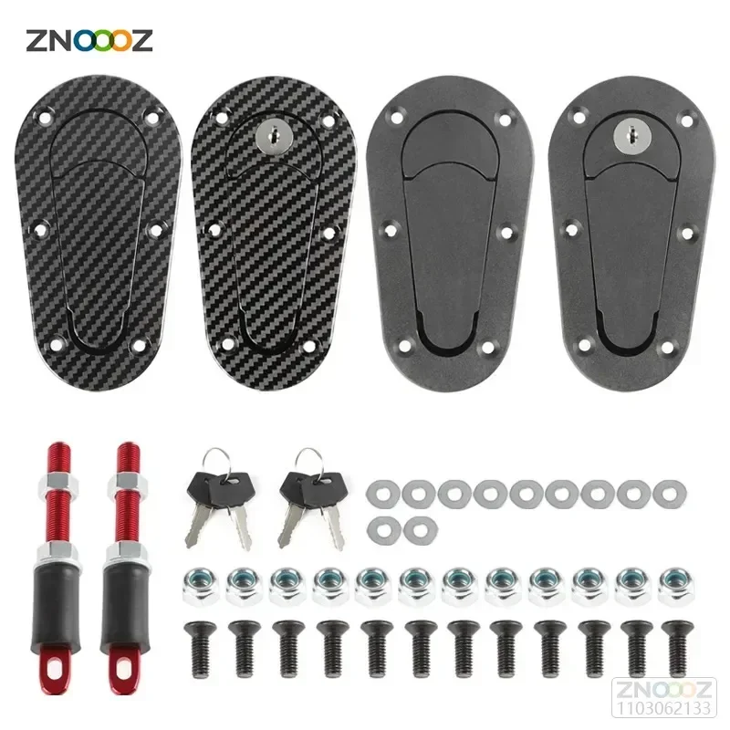 Black-Carbon-Fiber-Universal-Racing-Car-Hood-Pin-Engine-Bonnet-Latch ...
