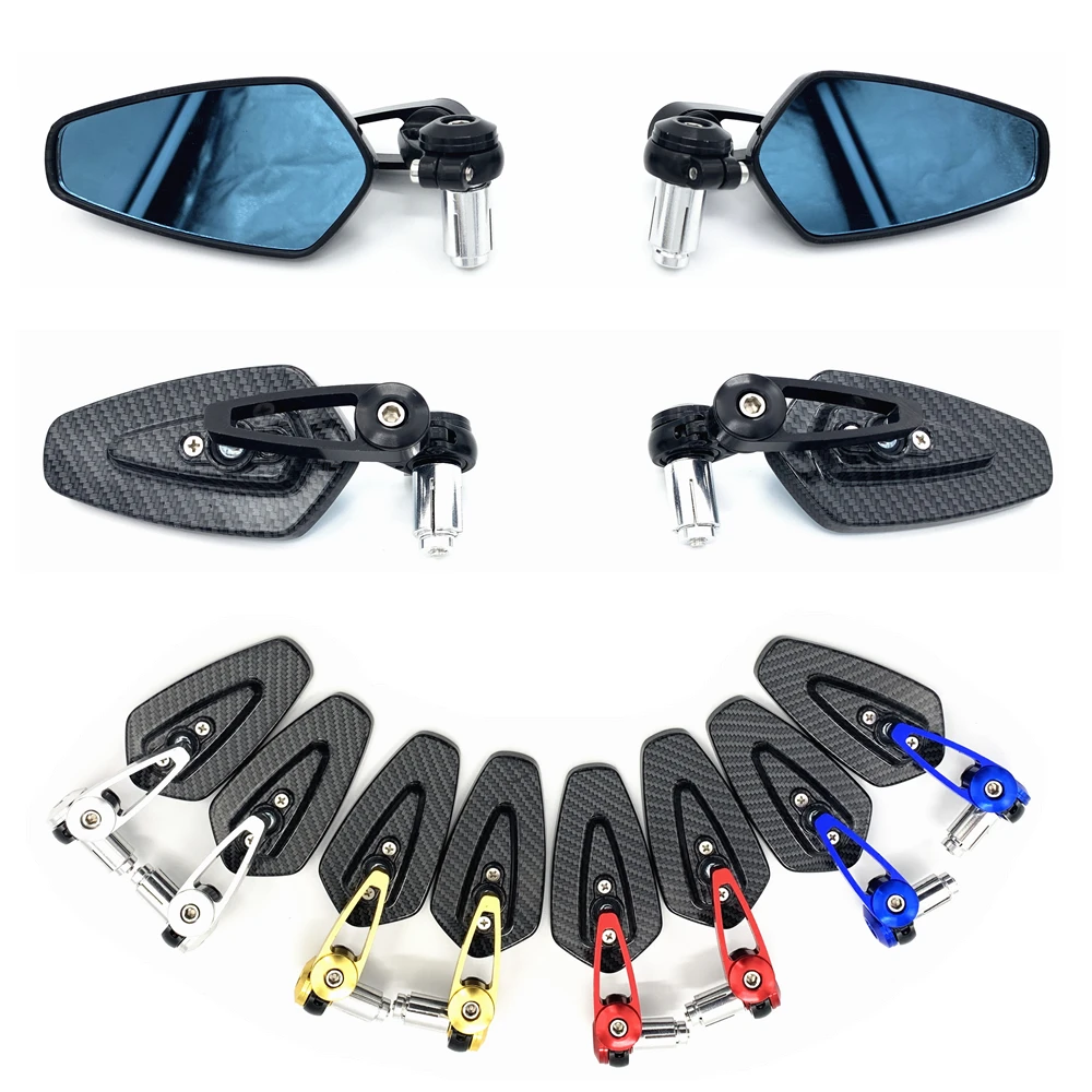 Carbon Motorcycle Mirror Handlebar Handle Bar Ends Side Mirrors For ...