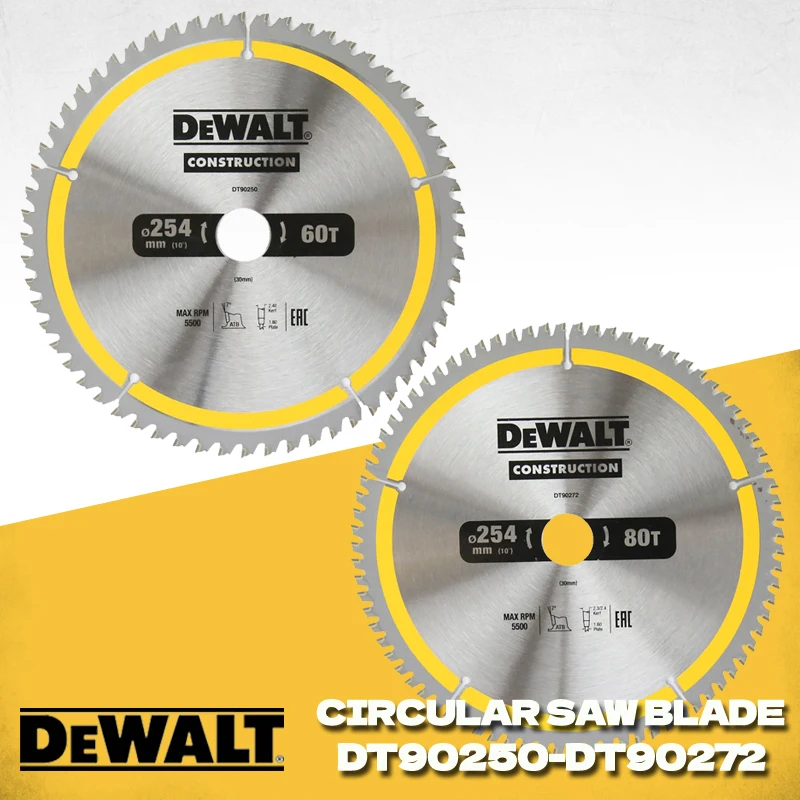 DEWALT-DT90250-DT90272-254MM-60T-80T-Construction-Circular-Saw-Blade ...