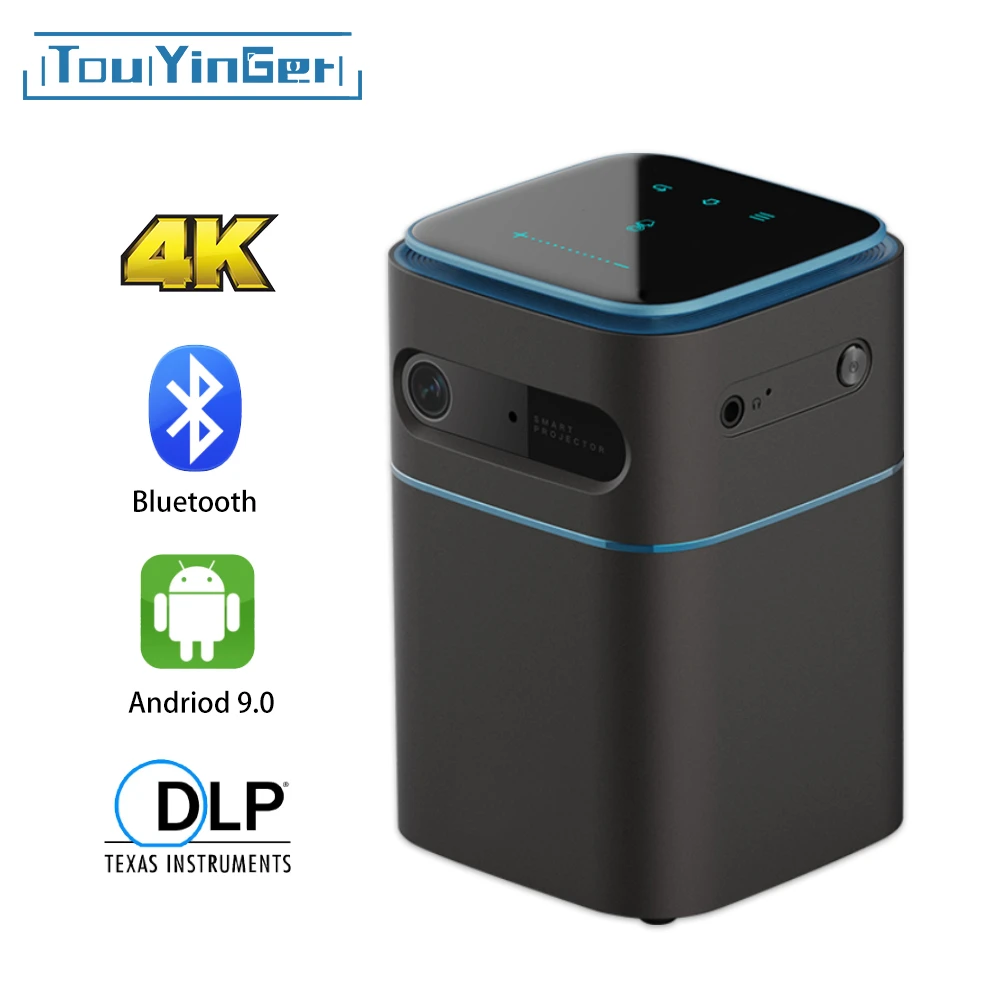 Touyinger D042 4K projector Android 9.0 Mini Portable LED Projector 5G Wifi Bluetooth 3D Home ...