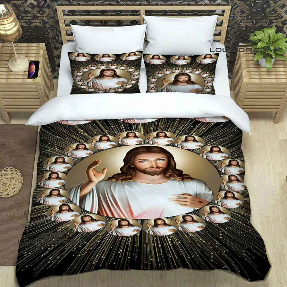 Jesus-Faith-printed-Bedding-Sets-exquisite-supplies-set-duvet-cover-bed ...