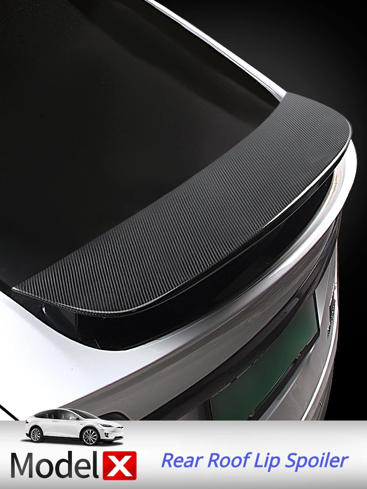 For-Tesla-Model-X-2023-Rear-Roof-Lip-Spoiler-Real-Carbon-Fiber-Car-Tail ...
