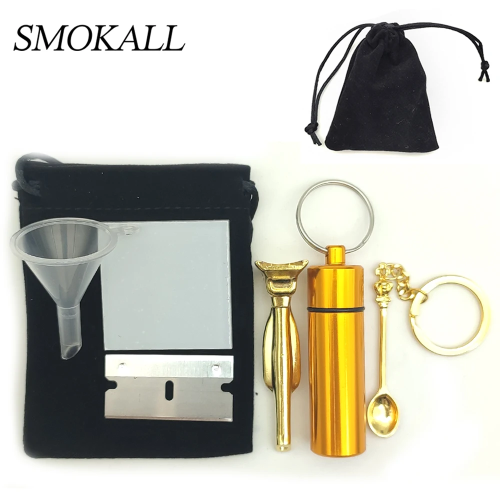 1set Sniffer With Metal Storage Box Spoon Smoking Accessories Snuff ...