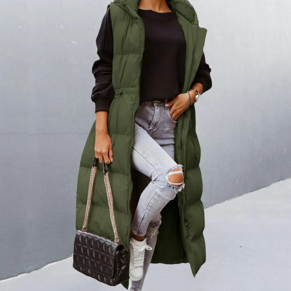 Fashion Sleeveless Jacket 3D Cutting Coldproof Versatile Long Type ...