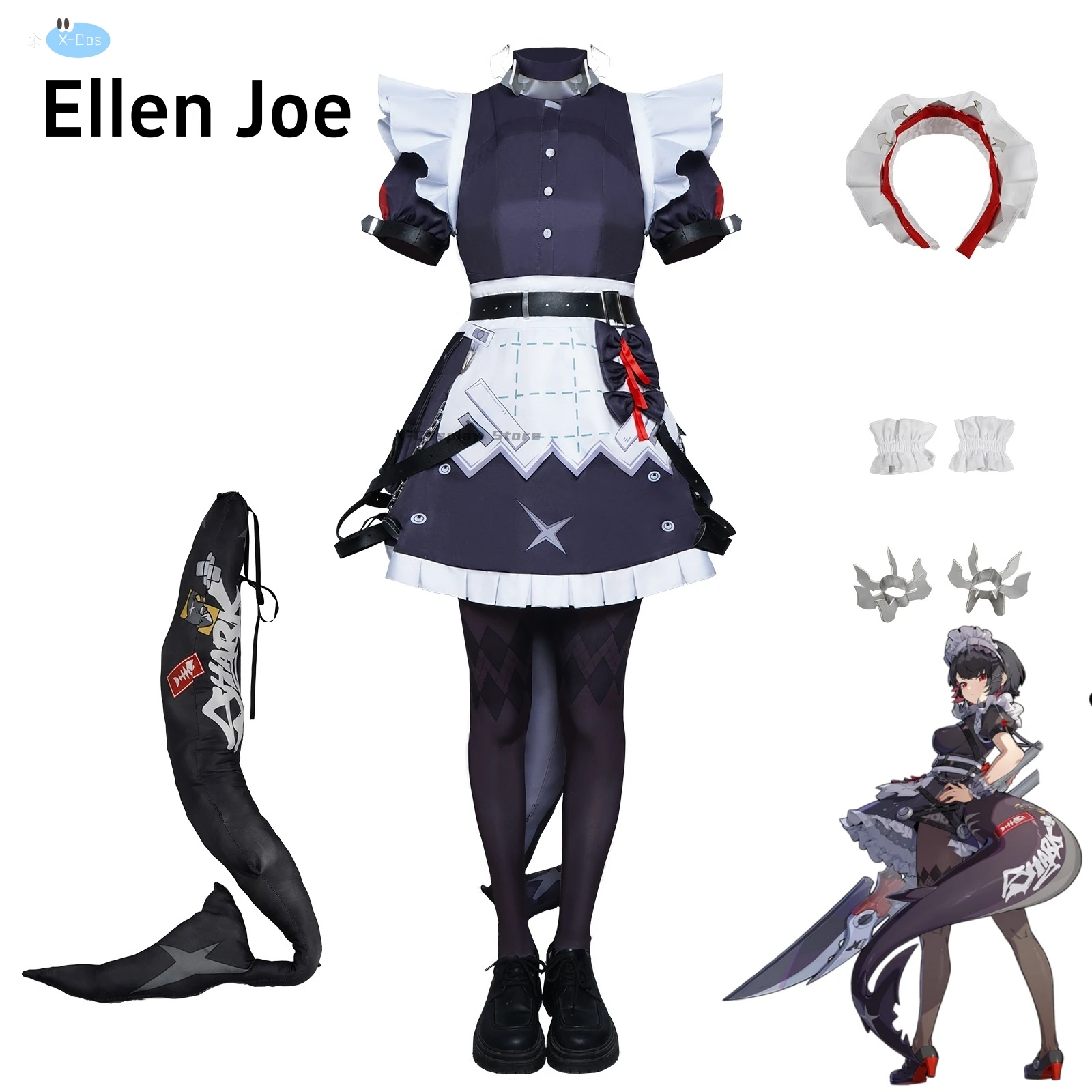 Ellen-Joe-Zenless-Zone-Zero-Cosplay-Costume-Uniform-Wig-Anime-Halloween ...