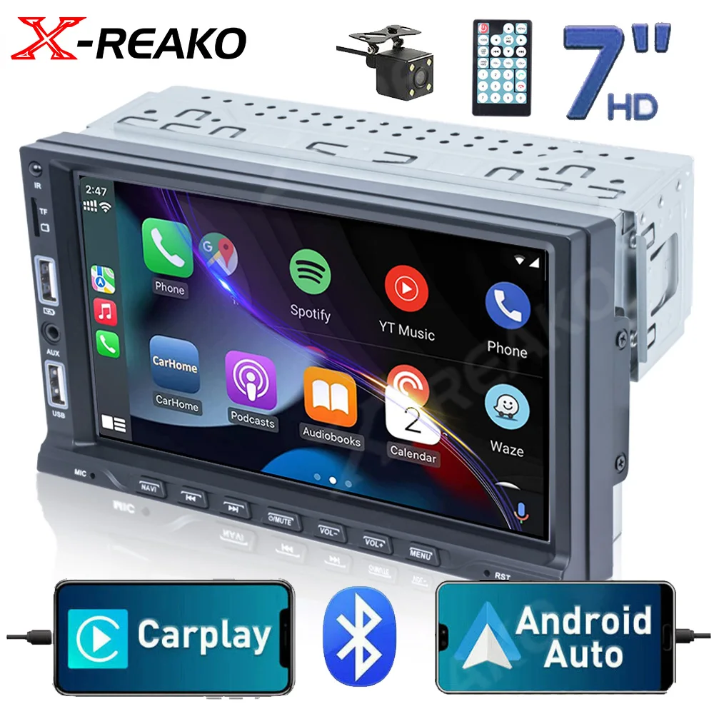 X-REAKO 1 Din Car Radio Inch Universal Carplay Multimedia Player ...