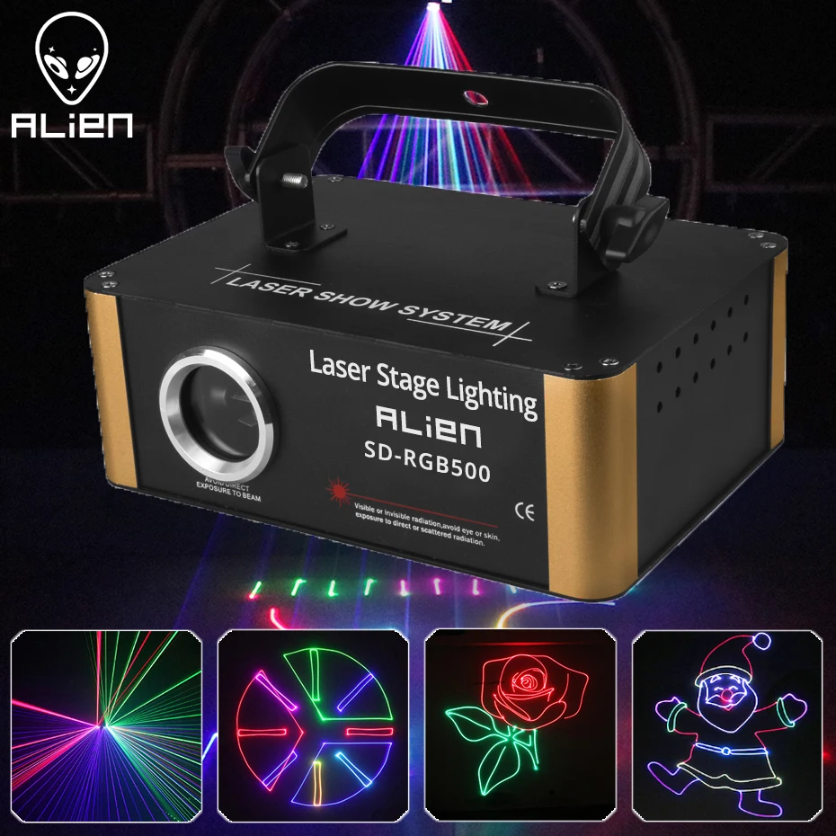 ALIEN-500mW-RGB-DMX-SD-Card-Animation-Laser-Projector-PRO-DJ-Disco ...