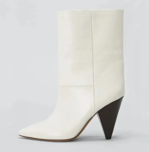 2025 Women's Pointed Cone High Heel Short Boots Fashion Comfortable ...