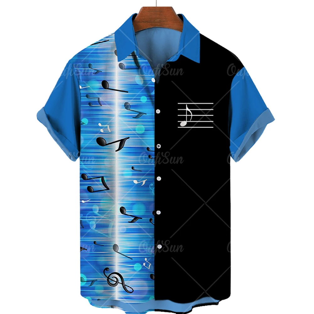 Hawaiian Shirt Man Musical Note | Men's Hawaiian Music Shirt | Shirt ...