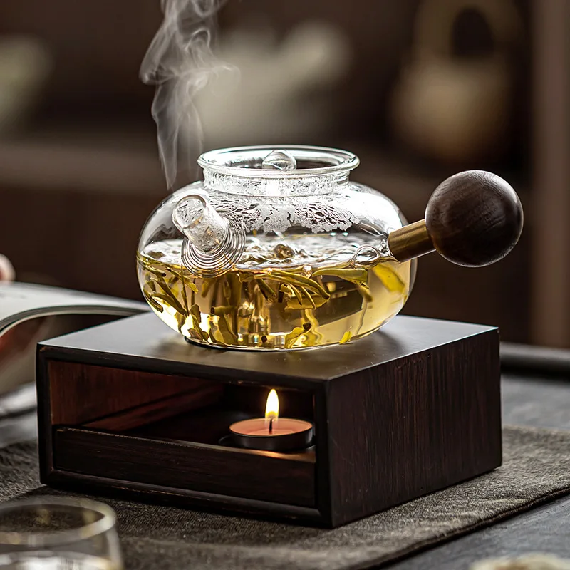 The side glass boiling teapot is high temperature resistant and ...