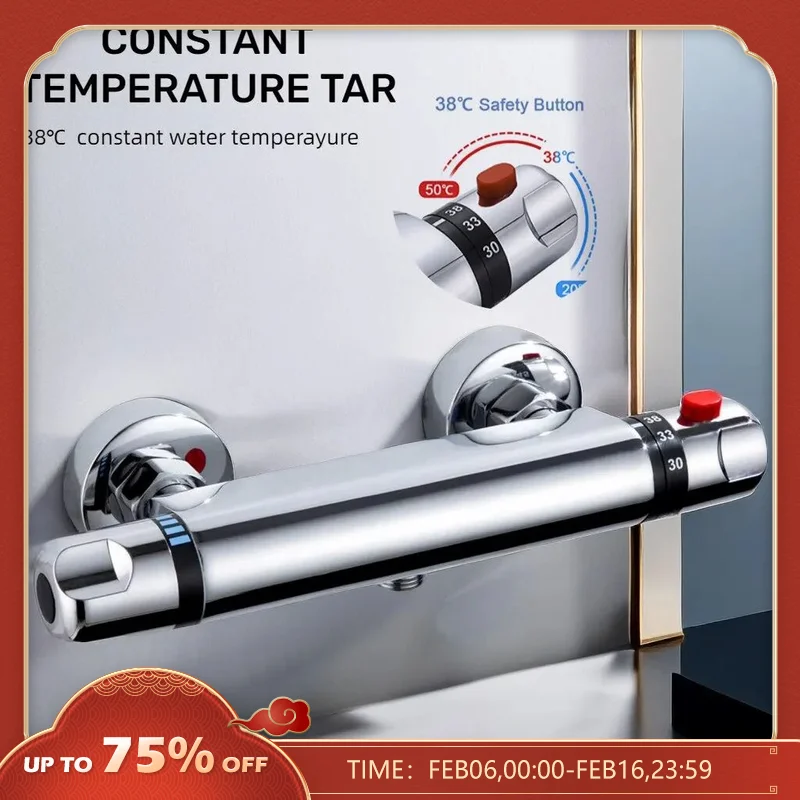 Thermostatic Shower Sets Bathroom Mixing Valves Wall Mount 38℃ Constant ...
