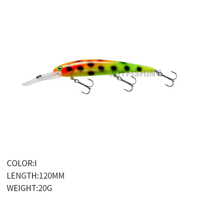 Walleye lures Deep Trolling Plug Hard Minnow jerkbait Walleye bass& Zander Fishing minnow 120mm ...