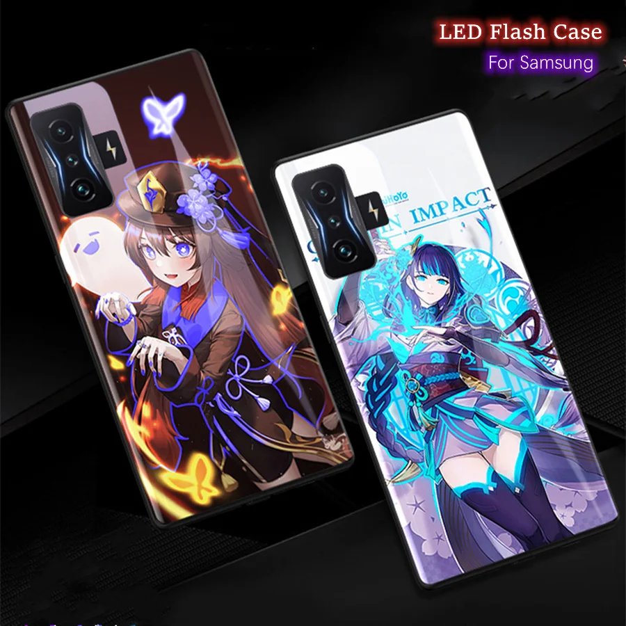 Anime-Genshin-Impact-Flash-Case-For-Samsung-S21-S22-Ultra-A52-A53-A13 ...