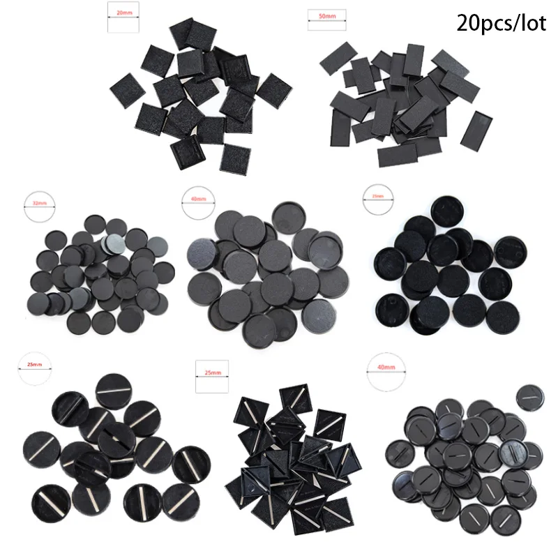 20PCS-20mm-Base-25mm-Base-32mm-40mm-Round-Rectangle-Model-Bases-Gaming ...