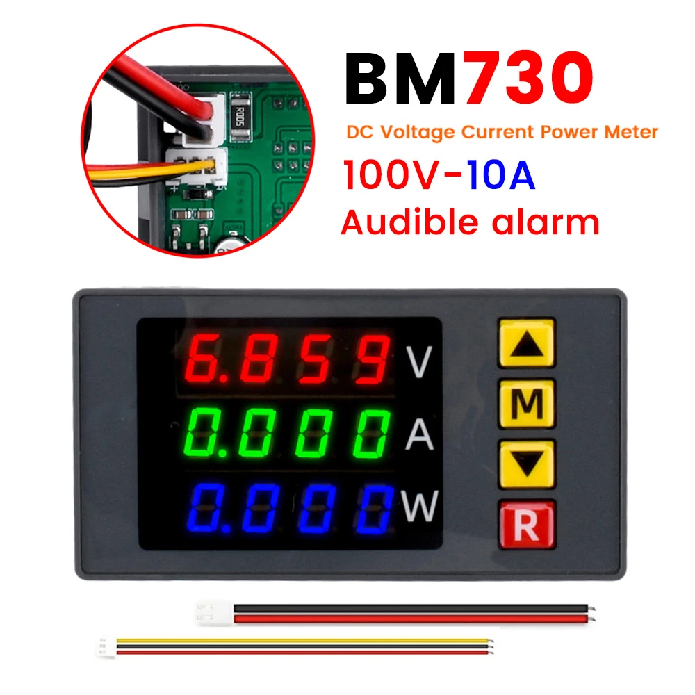 BM730-DC0-100V-10A-1000W-Digital-Voltmeter-Ammeter-Wattmeter-Energy ...