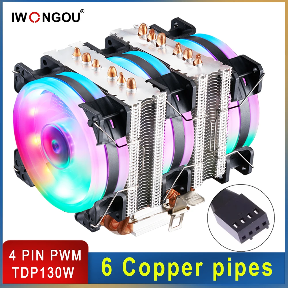Iwongou Processador Cooler X99 6 Tubos De Cobre Cpu Dissipador De Calor ...