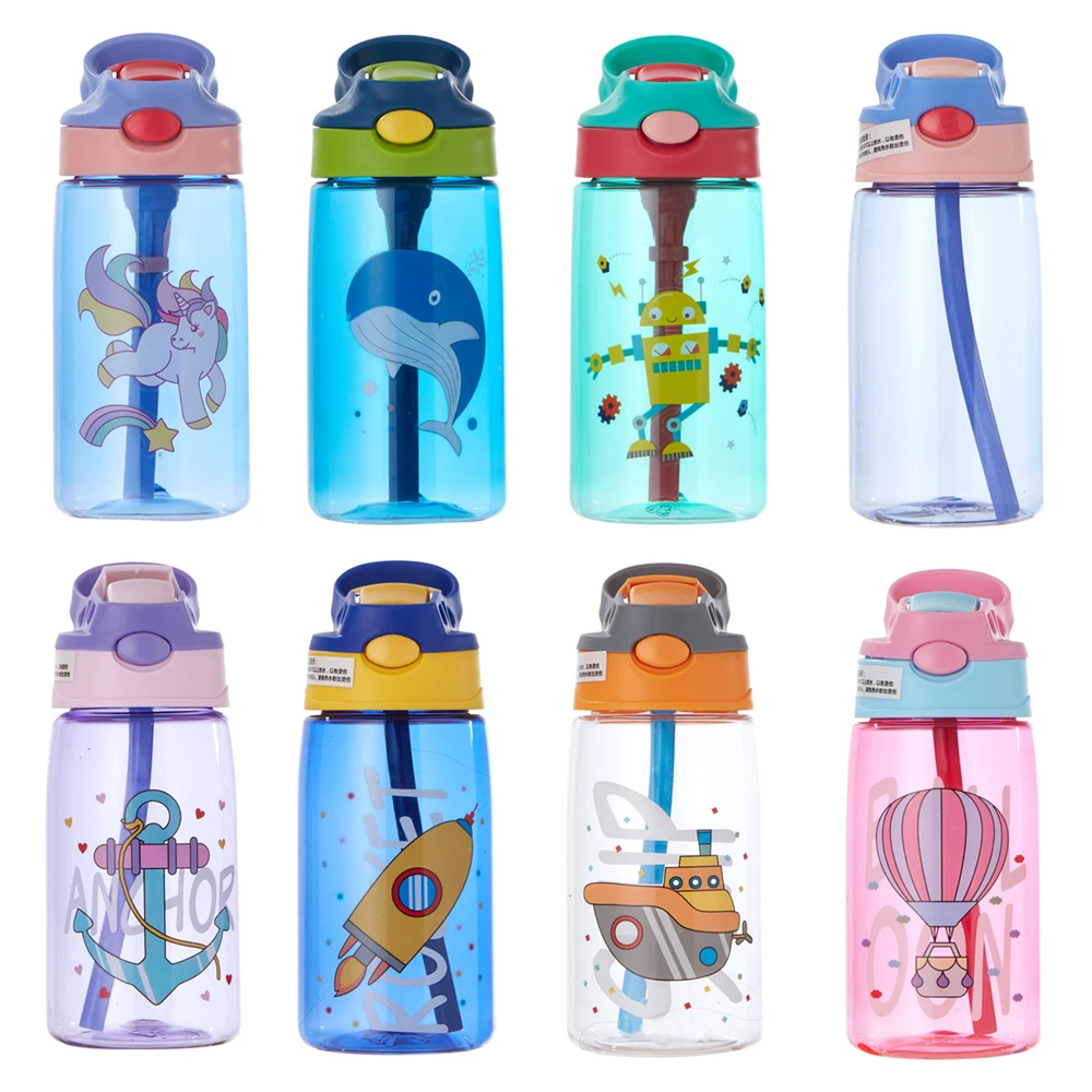 480ML-Kids-Water-Cup-Creative-Cartoon-Baby-Feeding-Cups-With-Straws ...