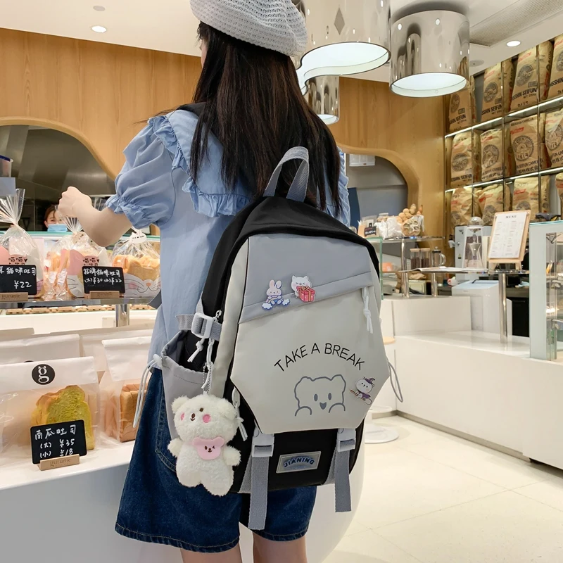 2022-Women-Japanese-High-Girls-Backpack-School-Bags-Multi-Pockets-For ...