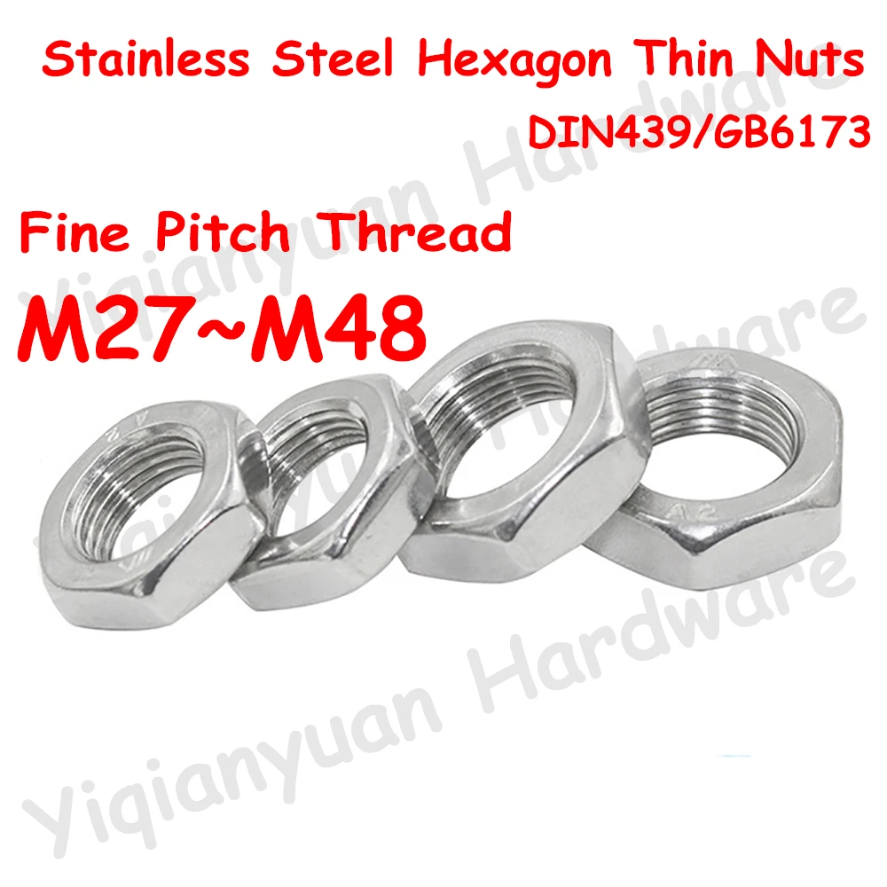 M27-M30-M33-M36-M39-M42-M45-M48-Fine-Pitch-Thread-DIN439-GB6173-SUS304 ...