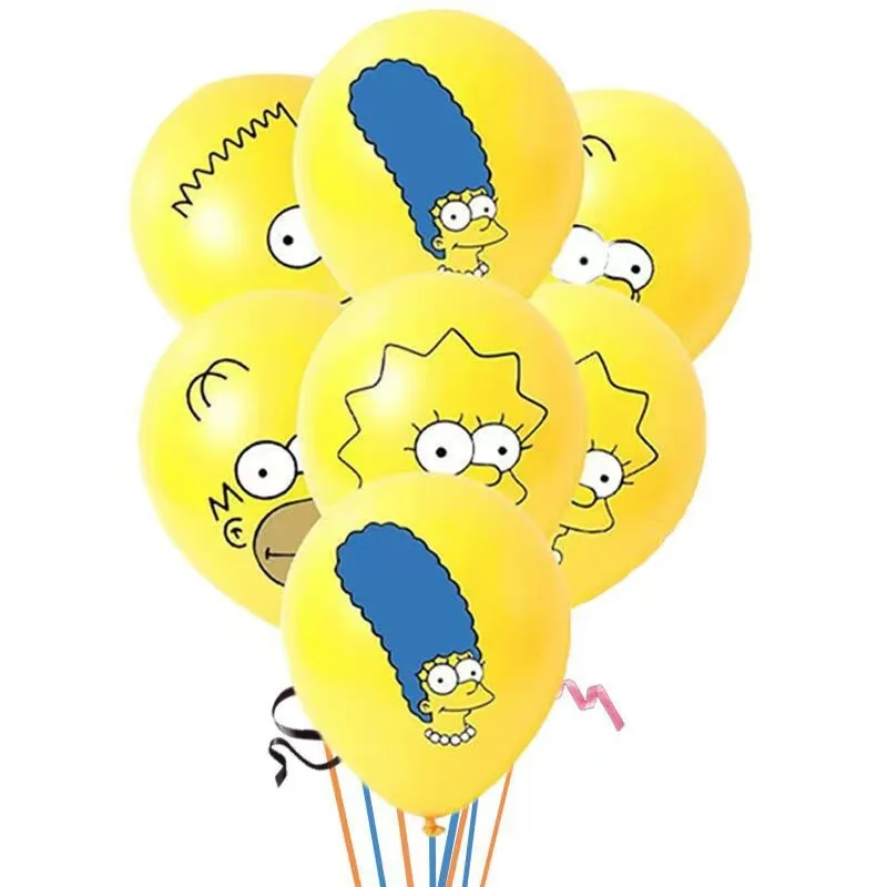 10pcs-Disney-The-Simpsons-Birthday-Decorations-Cartoon-Latex-Balloons ...