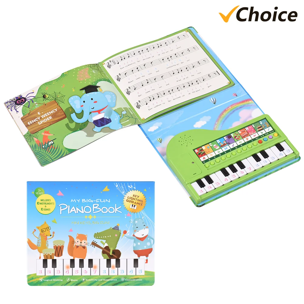 Bigfun 20-key Piano Book Electronic Keyboard Music Book with Built-in ...