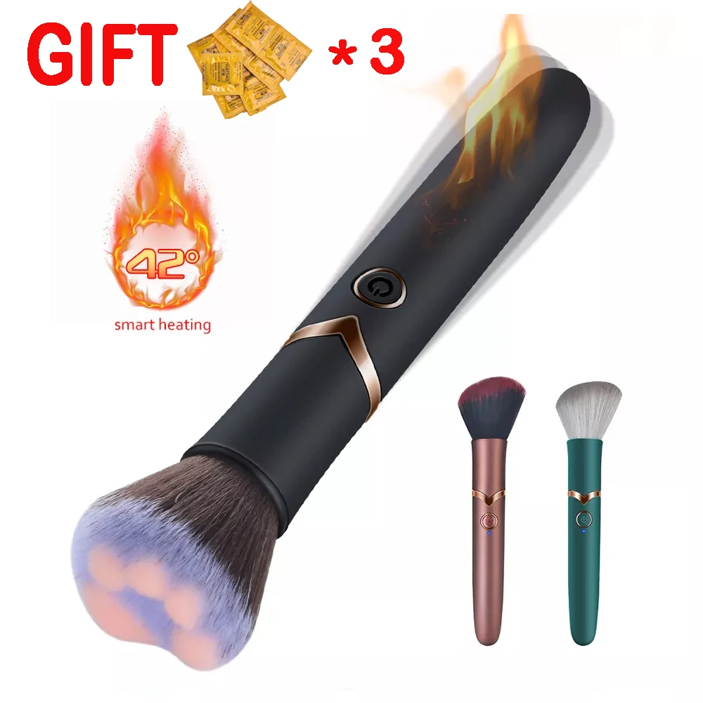 Vibrator Rechargeable Egg Jumping Makeup Brush Massage Dildo 10 Frequency Strong Shock AV Stick ...