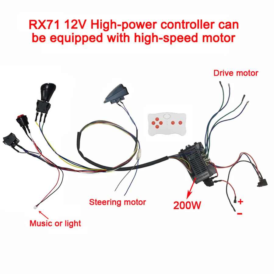 Children-electric-car-DIY-modified-Wires-and-switch-kit-with-2-4G ...