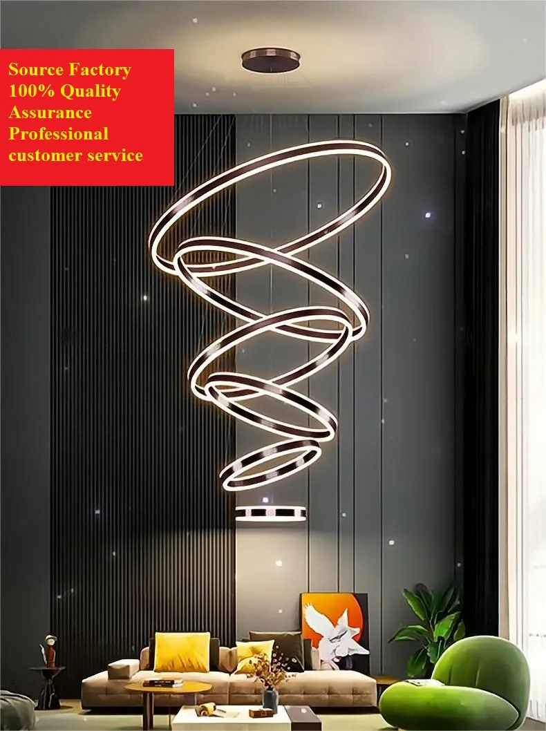 6 Rings 7circles LED Pendant Lamp Circle Ceiling Hanging Chandelier ...