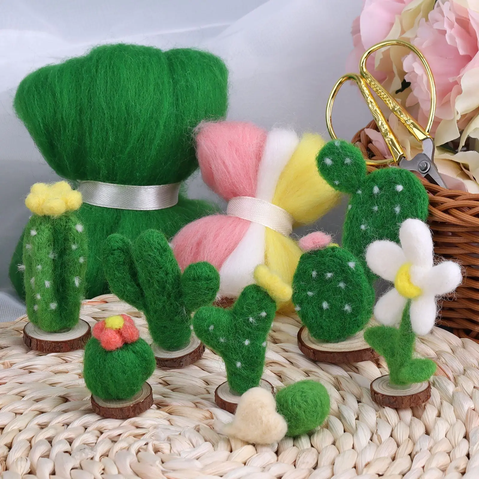 Cactus Wool Felting Material Set Wool Felting Kits Diy Felt Craft ...