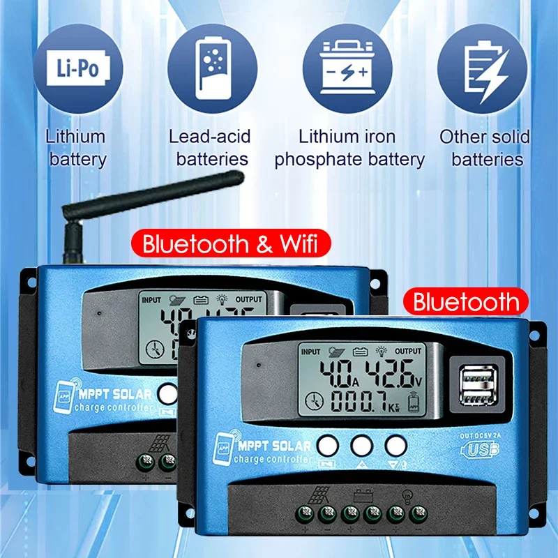 30A-40A-50A-60A-100A-LCD-Large-Digital-Display-Bluetooth-WIFI-Solar ...