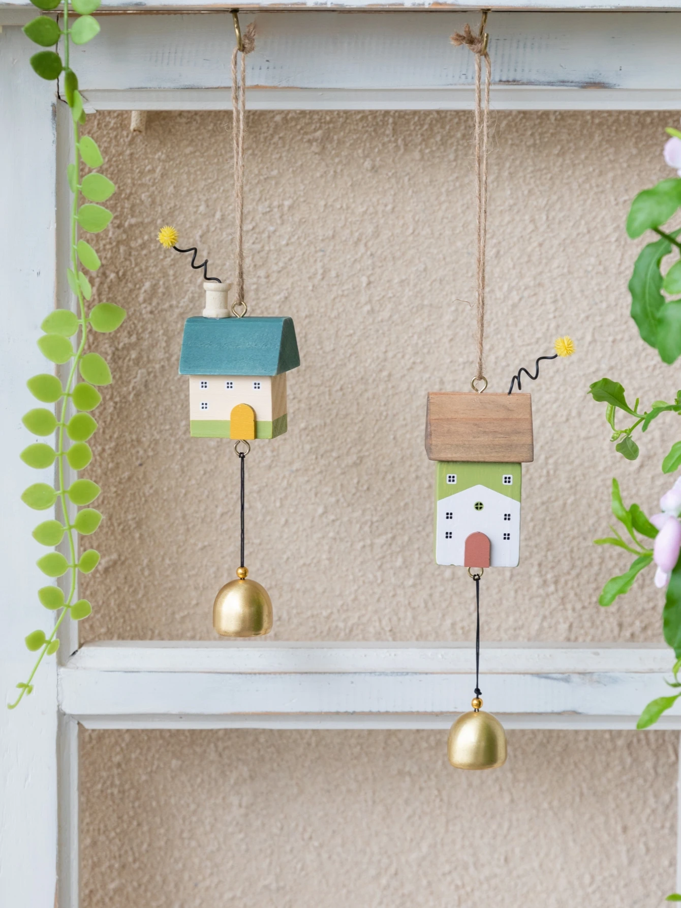 Cute Little House Wind Chimes Creative Doorknob Bell Hanging Decoration ...